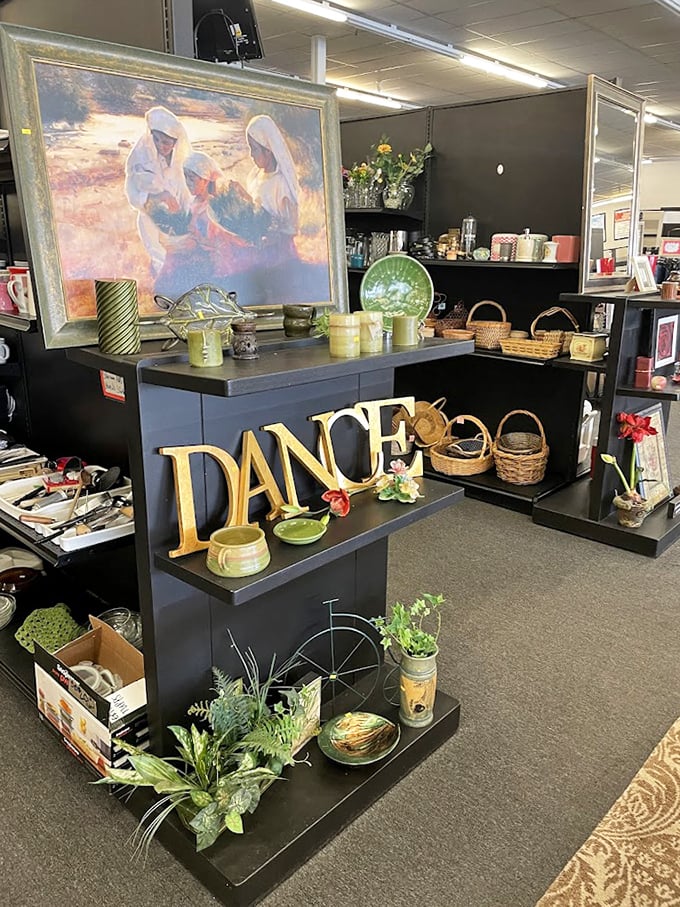 Home décor that spans decades and styles, proving that "DANCE" isn't just something you do at weddings after too much champagne.