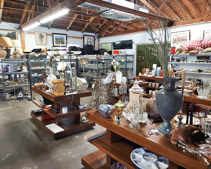 Furniture heaven for the patient explorer. Mid-century meets Victorian in this wonderland of seating options that would cost a fortune in boutique stores.