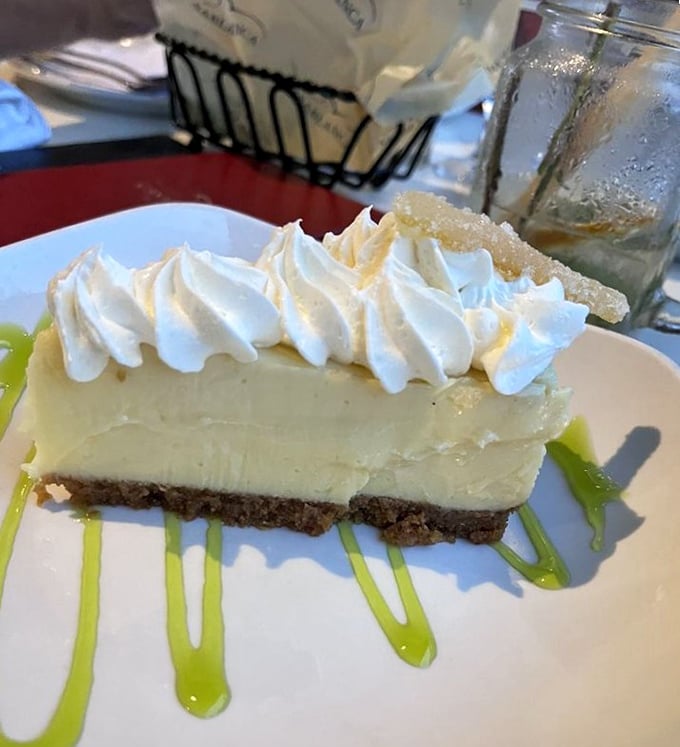 Key lime pie that captures Florida sunshine in every bite—the dessert equivalent of a perfect beach day.