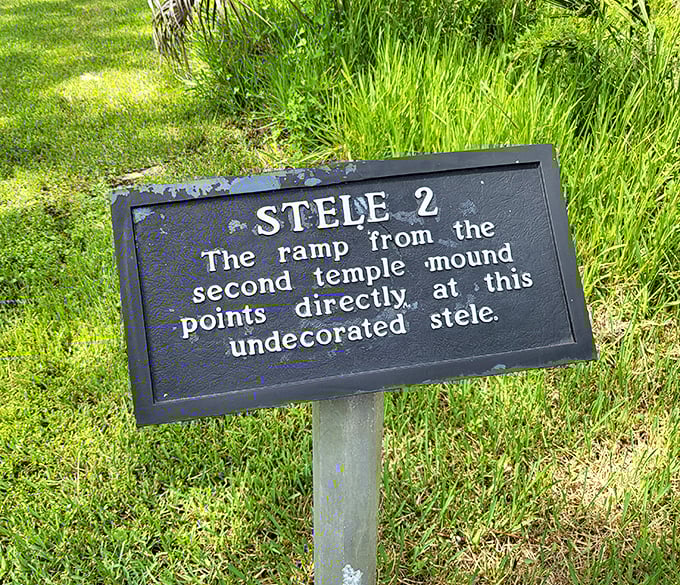 Every marker tells a story – this undecorated stele marker points to archaeological features that have survived millennia of Florida hurricanes and human development.
