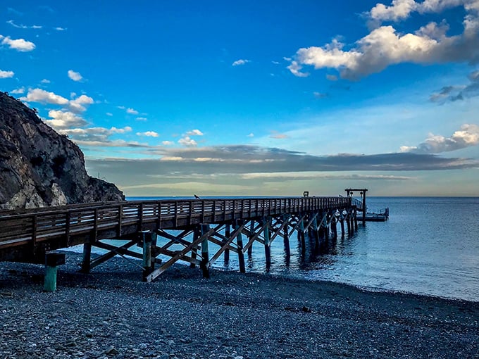 This wooden pier stretches into the twilight like a pathway to another world. Quiet moments like these are Catalina's true luxury.