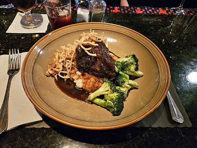 When steak meets broccoli and mashed potatoes, it's not just dinner—it's a perfectly balanced relationship on a plate.