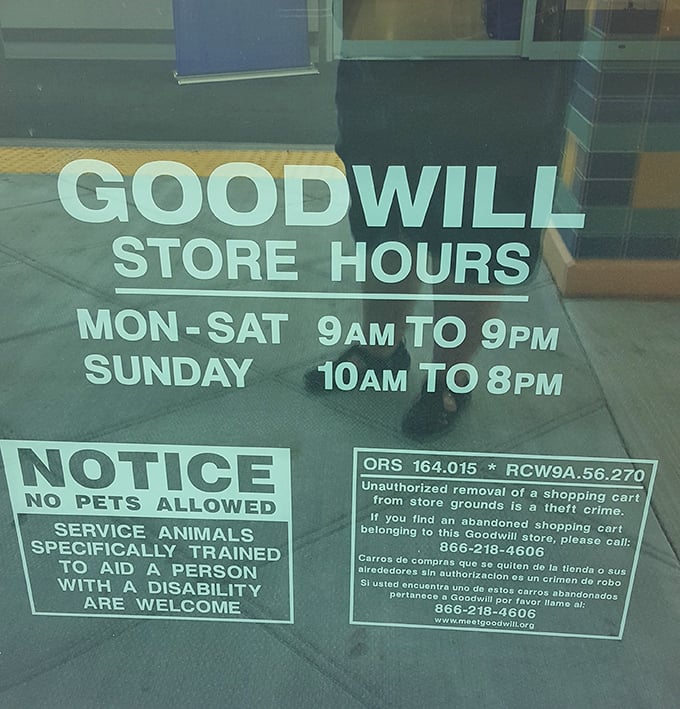 The store hours sign – memorize these numbers like they're the combination to your happiness vault. Early birds catch the vintage worms!