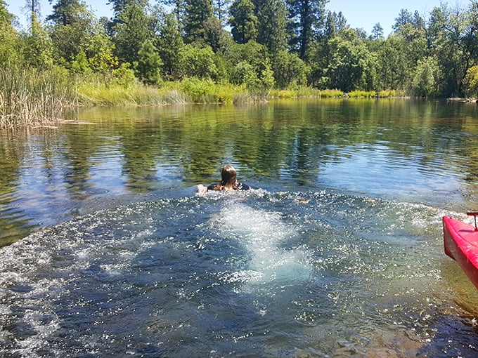 Pure joy in liquid form! Nothing says "I'm alive!" quite like plunging into spring-fed waters that have never known a swimming pool's chlorine.