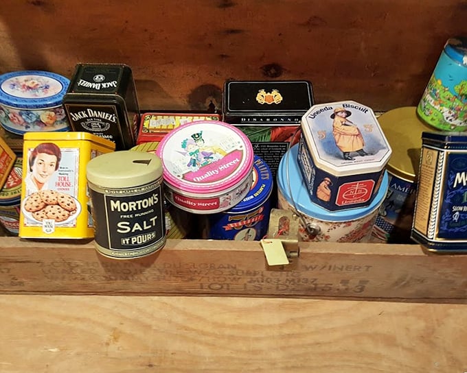 Vintage tin treasures that transport you back to grandma's pantry—when packaging was an art form and logos were meant to last forever.
