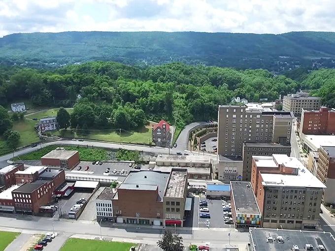 Bluefield's high-rises play peek-a-boo with mountain backdrops—a cityscape sandwich with a side of breathtaking Appalachian views!