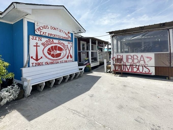 "Friends don't let friends eat imported shrimp" – this bold declaration tells you everything about their commitment to local catches.