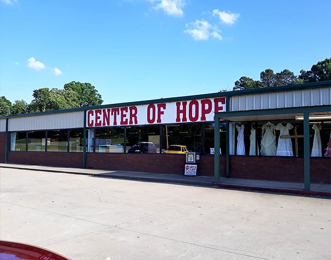 Long buildings like this one hold the best secrets – vintage treasures stretched out for miles.