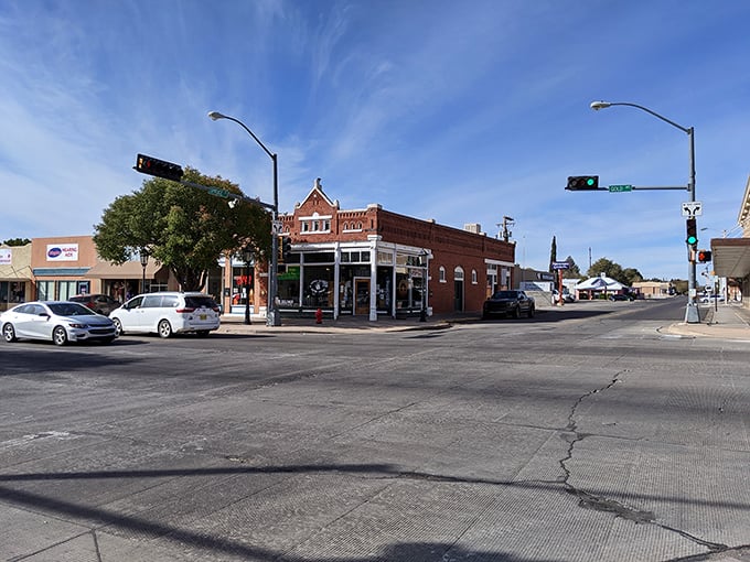 Corner pocket of affordability! Deming's historic brick buildings house eateries where the green light always means "go ahead, order dessert too!"