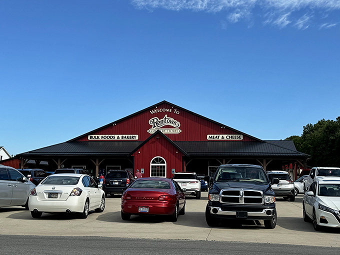 The barn-red exterior of Dutchmaid Eatery isn't just eye-catching—it's a promise of farm-fresh flavors waiting inside.