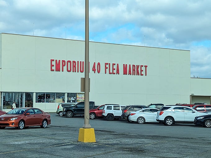 When a flea market needs this much space, you know serious treasure hunting adventures await inside.