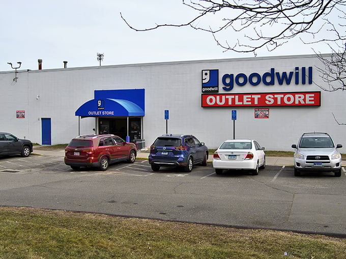 The no-frills warehouse exterior masks one of Connecticut's most thrilling treasure hunting experiences where patience pays off in spectacular ways.