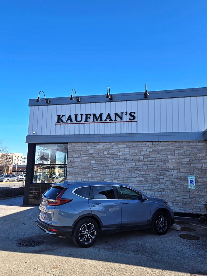 Modern meets traditional! Kaufman's sleek exterior houses old-world deli treasures that would make your grandmother proud.