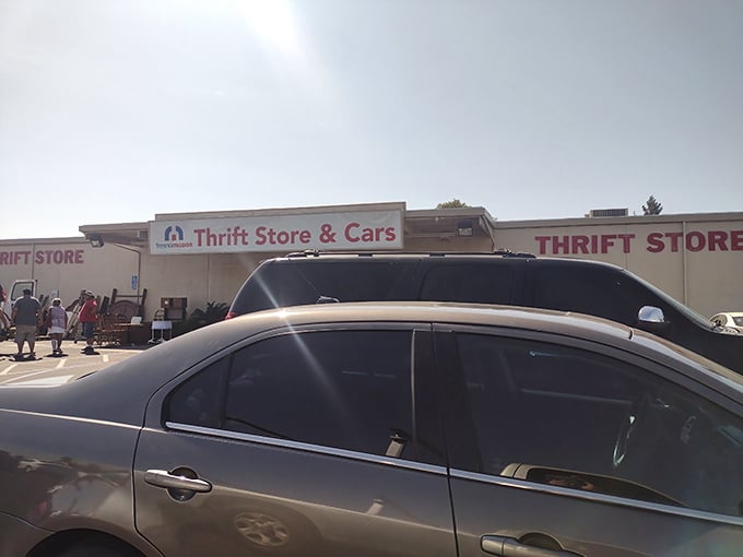 Mission Thrift's busy parking lot tells the whole story - when locals know, they really know where to shop.