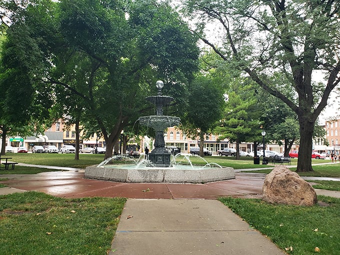 Mount Pleasant's fountain of youth for your wallet! Where water dances and nearby cafés serve homestyle meals at prices that'll make you feel like it's 1985 again.
