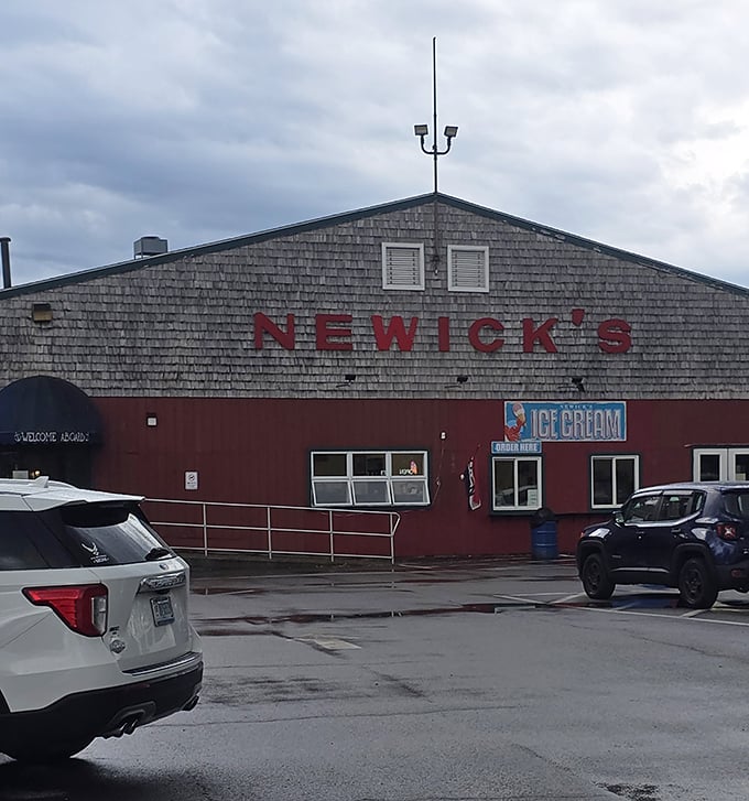 Newick's weathered shingles tell stories of decades serving perfect seafood. That red "Newick's" sign is like a bat signal for lobster lovers.