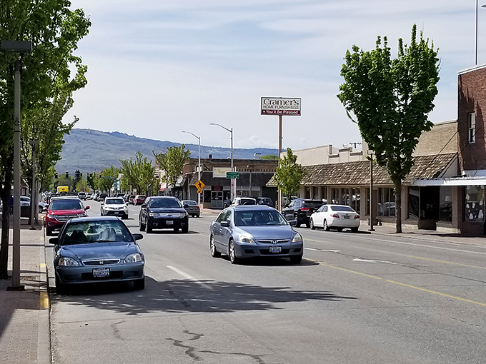 Omak's bustling main street serves up small-town charm with a side of mountain views—like comfort food for your eyes after a long drive through the Cascades.