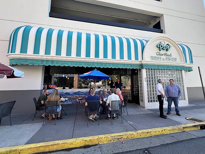 Peg's distinctive blue and white awning has become a Reno landmark for breakfast aficionados.