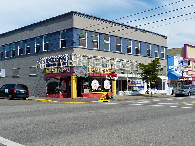 Reedsport's main street captures that authentic Oregon coast feeling where locals still wave to strangers.