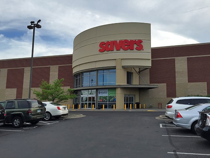 That distinctive curved entrance design makes finding bargains feel almost as architectural as visiting a modern art museum.