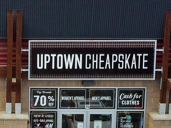 Bold signage, bigger savings. Uptown Cheapskate American Fork doesn't hide its light under a bushel—or behind subtle marketing.