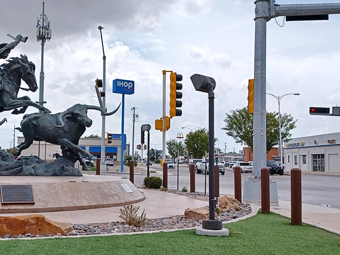 Wide streets and blue skies frame this peaceful town where life moves at just the right pace.