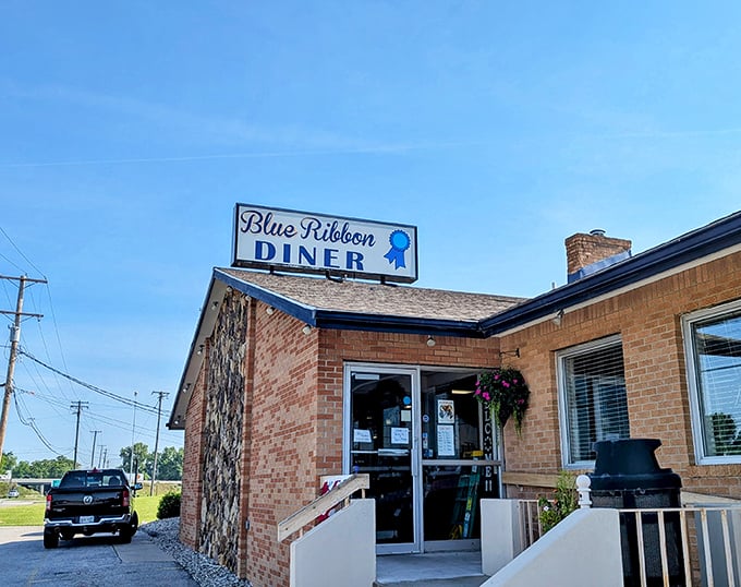 That blue ribbon sign isn't just decoration – it's a promise of award-worthy breakfast experiences ahead.