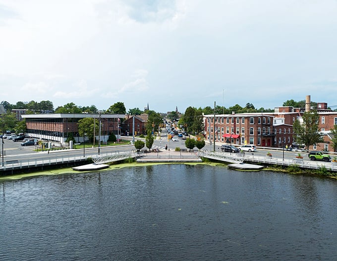 Historic brick buildings reflect the town's industrial past – now home to affordable living spaces with character.
