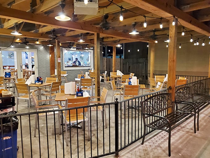 Those clean lines and warm lighting create the perfect backdrop for messy, hands-on seafood feasts with friends.
