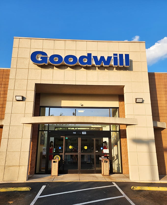 Bright skies and open doors — this Goodwill welcomes every shopper to discover something worth taking home.