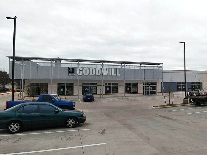 The sleek facade of Goodwill Central Texas’ Clocktower location proves that treasure hunts can start before you even walk inside.