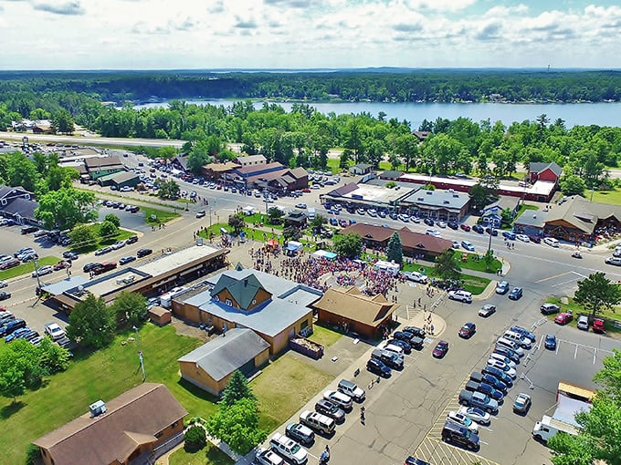 From above, Nisswa looks like someone scattered lakeside dreams across the perfect landscape.