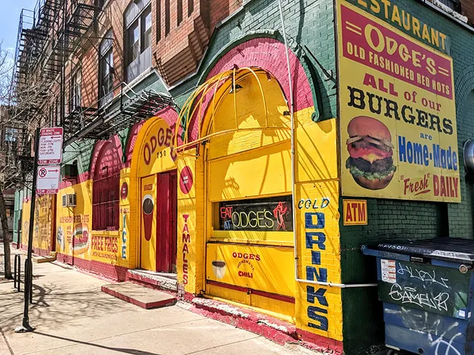 Odge's vibrant exterior is like its burgers—bold, unapologetic, and guaranteed to leave a lasting impression on anyone lucky enough to visit.