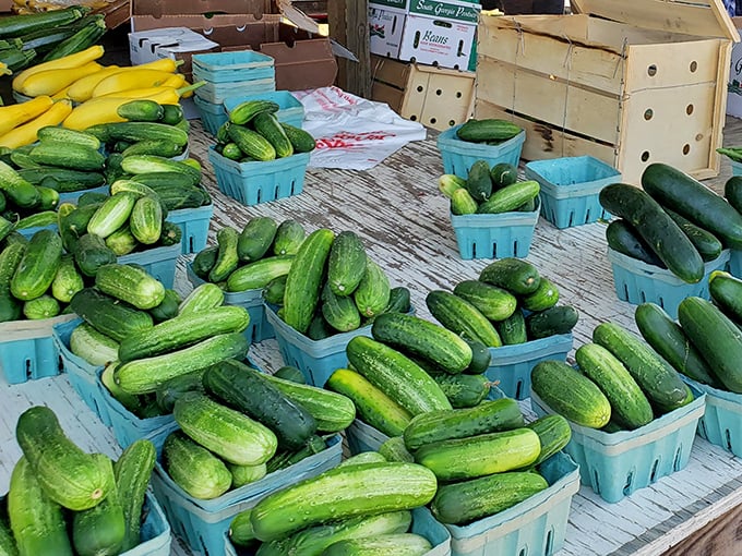 Cucumber mountains and fresh vegetable valleys create an agricultural paradise for budget-conscious cooks everywhere.