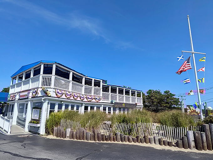 Those patriotic flags wave proudly over some of the finest New England seafood you'll find anywhere.