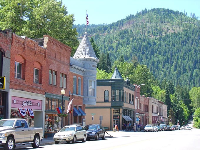Downtown Wallace proudly displays its mining heritage with buildings so perfectly preserved they're like time machines.