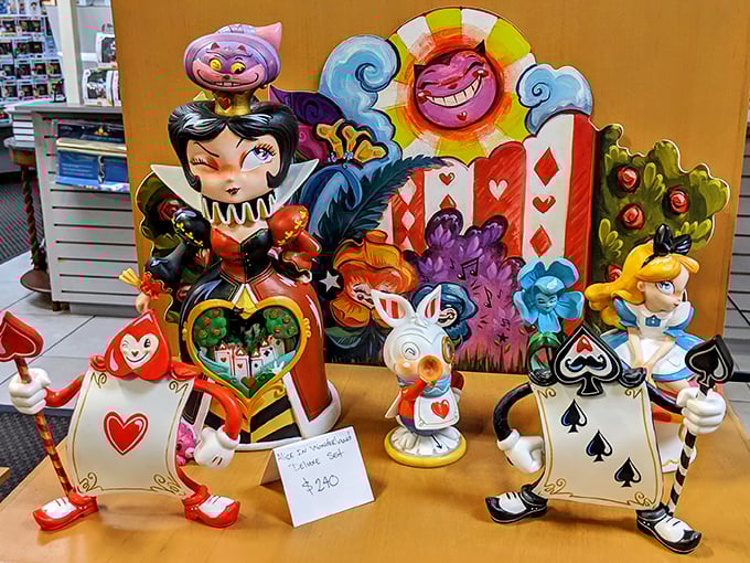 Curiouser and curiouser! These whimsical Alice in Wonderland collectibles prove outlet shopping isn't just about necessities—it's about finding unexpected treasures that spark joy.