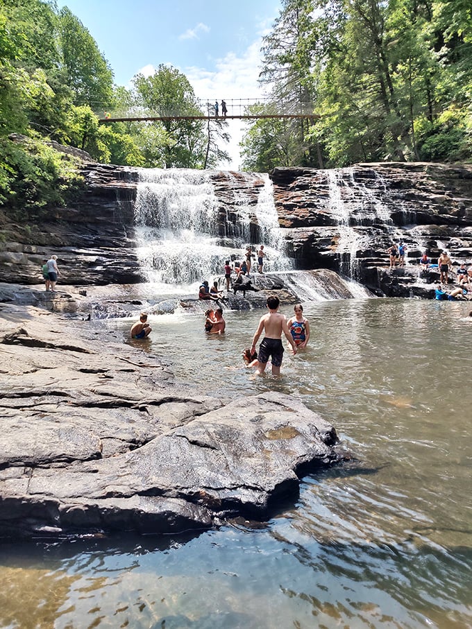 Tennessee's natural water park doesn't need fancy slides – just perfectly tiered limestone ledges where generations have cooled off on scorching summer days.