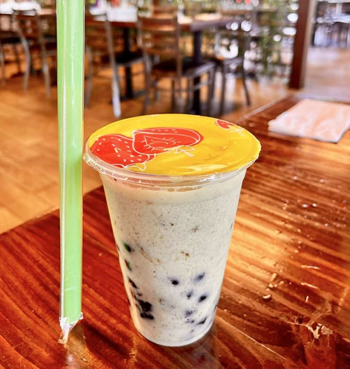 That's not just a smoothie—it's a tropical vacation in a cup, complete with the kind of straw that makes saving the environment taste delicious.
