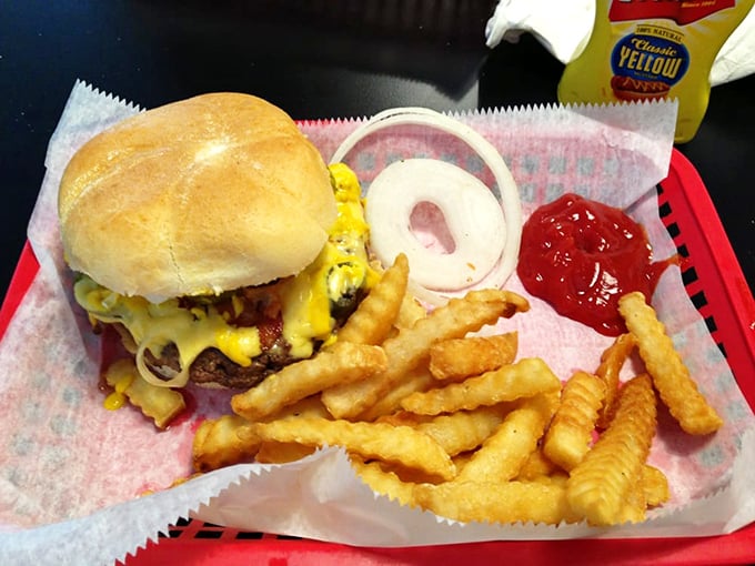 The classic American cheeseburger—where beef meets cheese in a relationship so perfect it makes Hollywood romances look complicated by comparison.