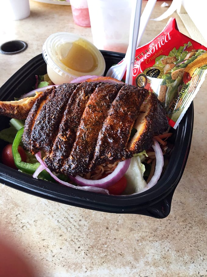 Blackened perfection atop a garden of greens. This salad makes eating healthy feel like cheating on your diet.