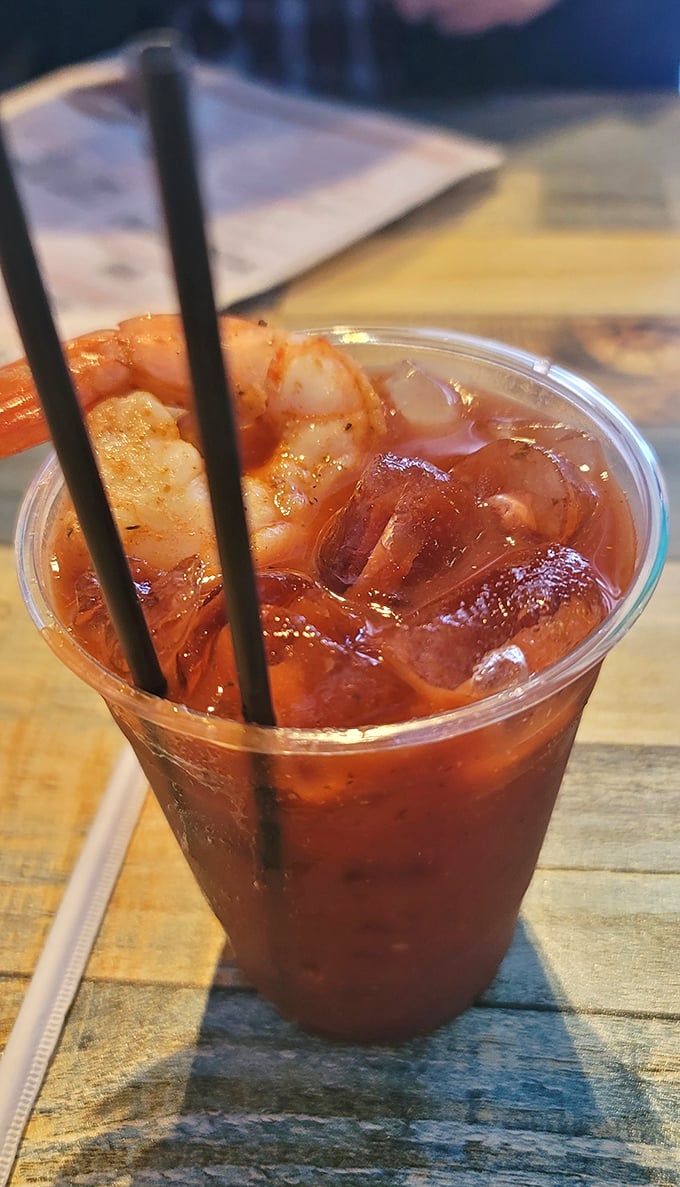 Their Bloody Mary isn't just a drink—it's a meal in a glass, complete with a shrimp garnish that's practically doing the backstroke.