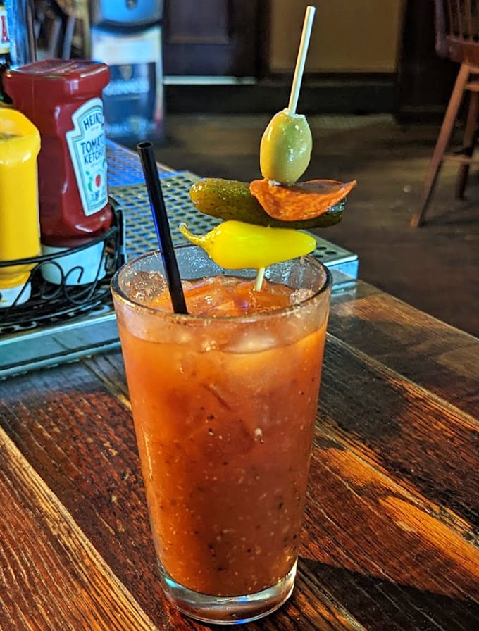 Their Bloody Mary comes dressed for success with a garden of garnishes – a meal and cocktail in one glass that's worth getting out of bed for.