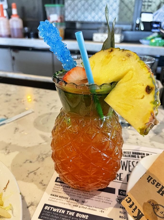 Not just a drink—it's a tropical vacation in glassware. This pineapple-garnished cocktail makes "it's five o'clock somewhere" feel completely unnecessary.