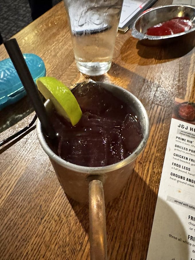 The Moscow Mule gets a Midwestern makeover in this copper mug classic. The lime wedge isn't just garnish—it's essential punctuation to this liquid story.