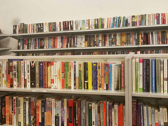 The book section offers literary roulette – bestsellers rubbing covers with obscure memoirs and cookbooks that once inspired culinary ambitions now passed to new hands.