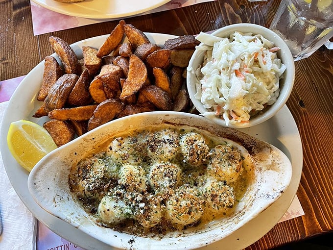 These scallops aren't just cooked—they're respected. Plump, sweet, and perfectly seared in a dish that would make Neptune himself applaud.