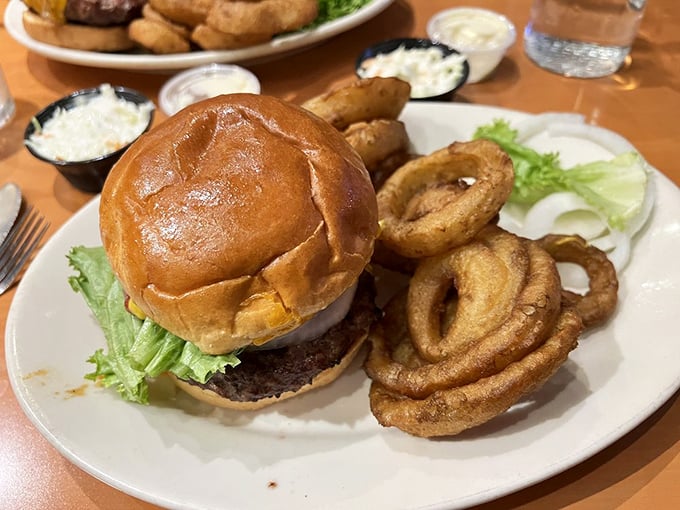 This burger doesn't need a fancy pedigree or artisanal backstory—it just needs your full attention and maybe an extra napkin or three.