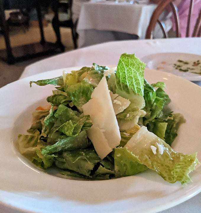 Even the Caesar salad gets the royal treatment here, with shaved parmesan that doesn't come from a green cylinder.