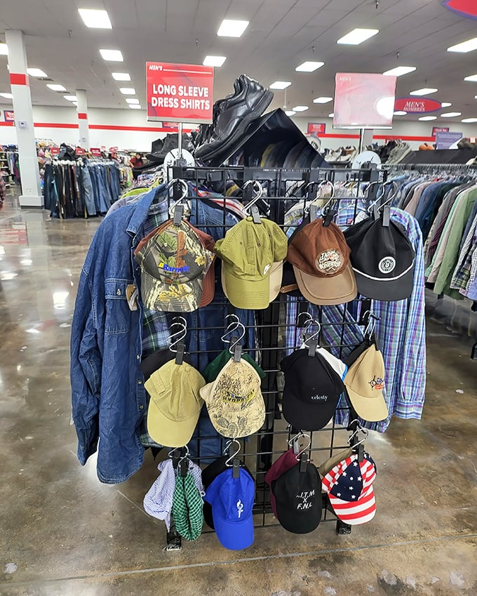 Hat trick! These caps tell stories of fishing trips, baseball games, and patriotic celebrations—all for less than the price of stadium parking.
